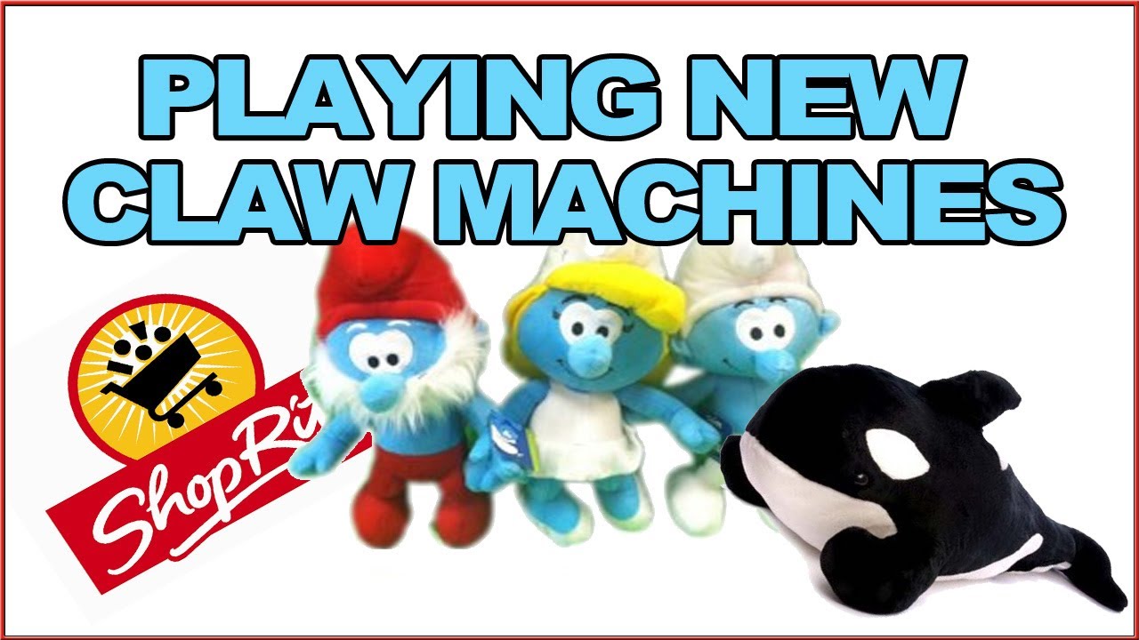 ShopRite Arcade Claw Machine Games Smurfs Shamu Christmas Plush Toys ...