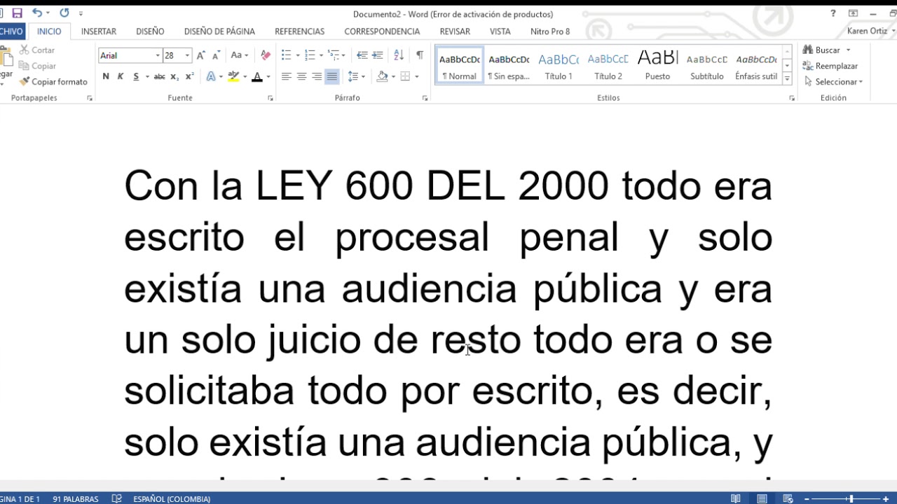 audiencias con la Ley 600 del 2000, Ley 906 del 2004, Ley 1826 del 2017 ...