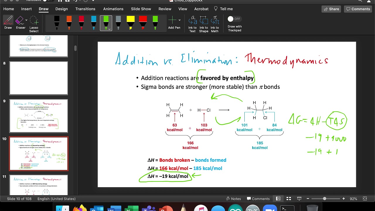 Addition vs Elimination: Thermodynamics - YouTube