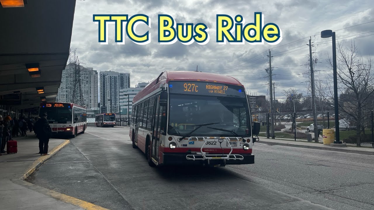 Toronto TTC 927C Highway 27 Express Bus Ride - Full Route Northbound 4 ...