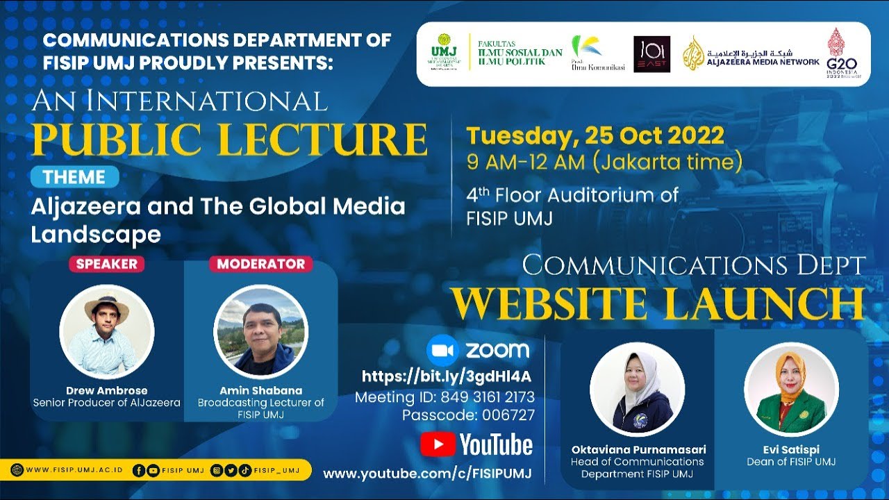 AN INTERNATIONAL PUBLIC LECTURE "ALJAZEERA AND THE GLOBAL MEDIA ...