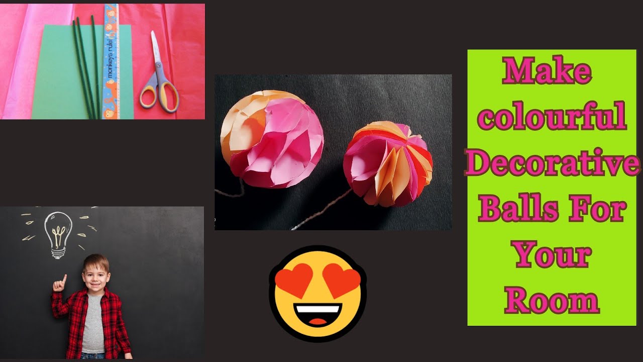 How to make Easy & beautiful paper ball | Colourful Ball | HampsyCraft ...