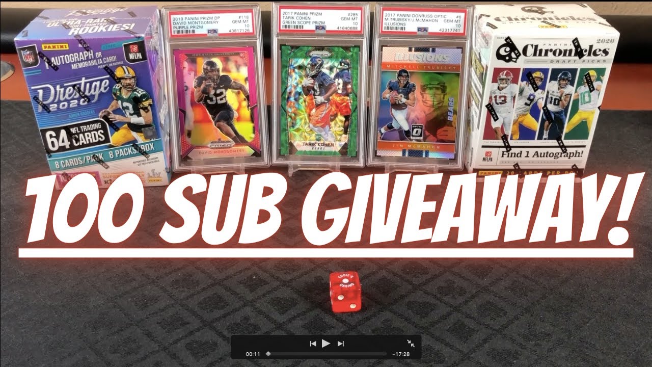 100 SUB Giveaway!! 2020 Chronicles Football and 2020 Prestige Football ...