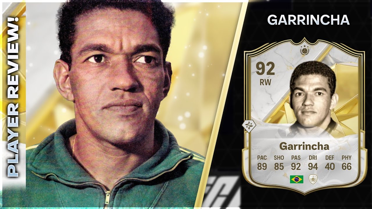 BEST DRIBBLER ON THIS GAME!!!!! 92 RATED ICON GARRINCHA PLAYER REVIEW ...