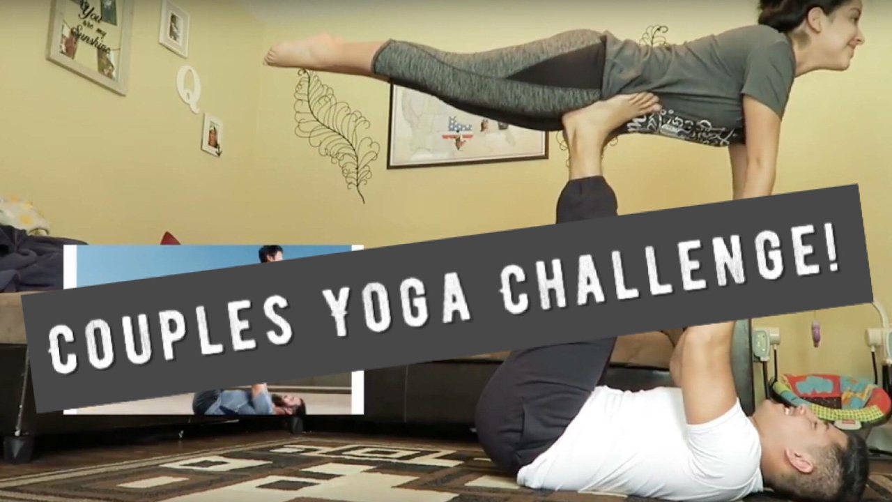 Couples Yoga Challenge + Bloopers - YouTube