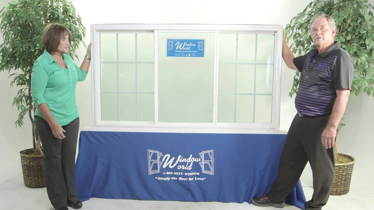 3 light sliding window with grids in end panels - YouTube