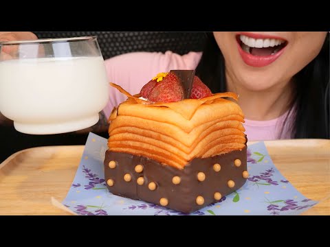 TikTok MOST VIRAL FOOD *LAYER TOAST (ASMR SOFT EATING SOUNDS) LIGHT WHISPERS | SAS-ASMR