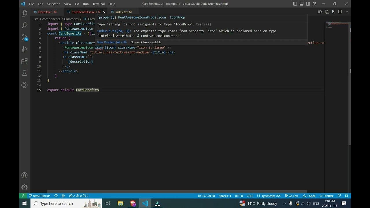 Solución BUG font-awesome: Type 'string' is not assignable to type 'IconProp' with Typescript ...
