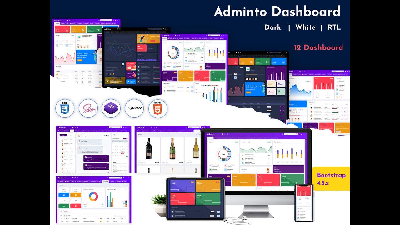 Adminto Bootstrap 4 Admin Template with Bootstrap UI Kit - YouTube