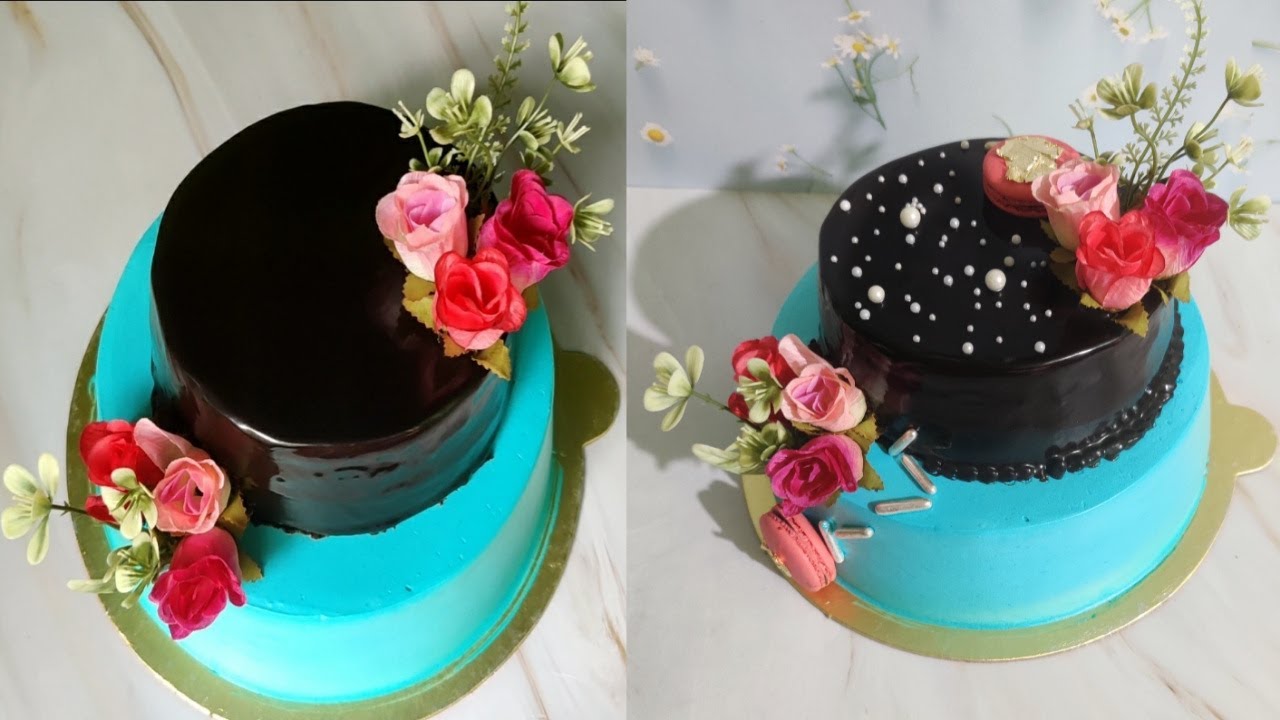 Simple Birthday cake design। আর্টিফিসিয়াল ফুল দিয়ে ২ তালা জন্মদিনের ...