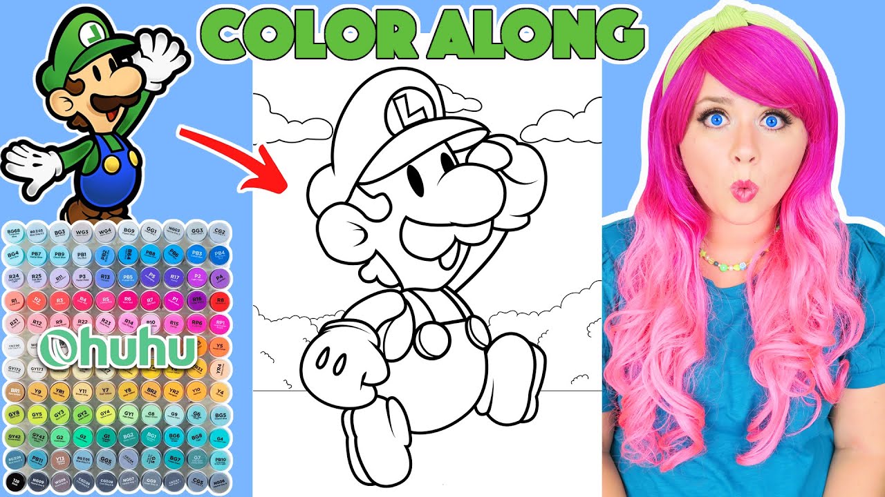 Color Luigi from Paper Mario With Me | COLOR ALONG WITH KIMMI - YouTube