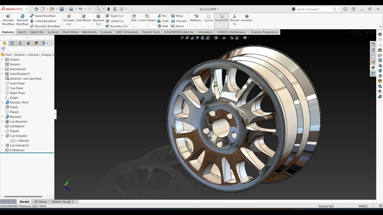 BMW Wheel RIM Design | Solidworks Tutorial | Engineers Hub - YouTube