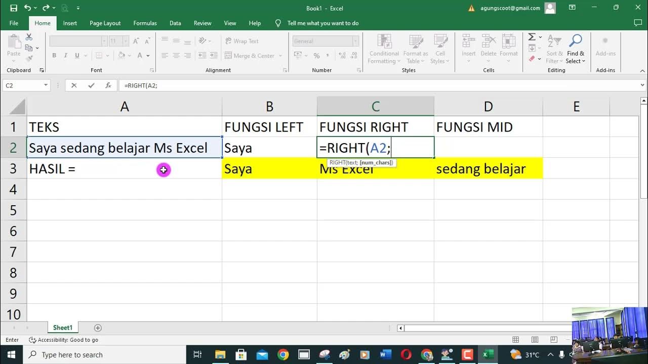 FUNGSI TEXT | Ms Excel | KELAS 5 SD Ignatius Slamet Riyadi Karawang - YouTube
