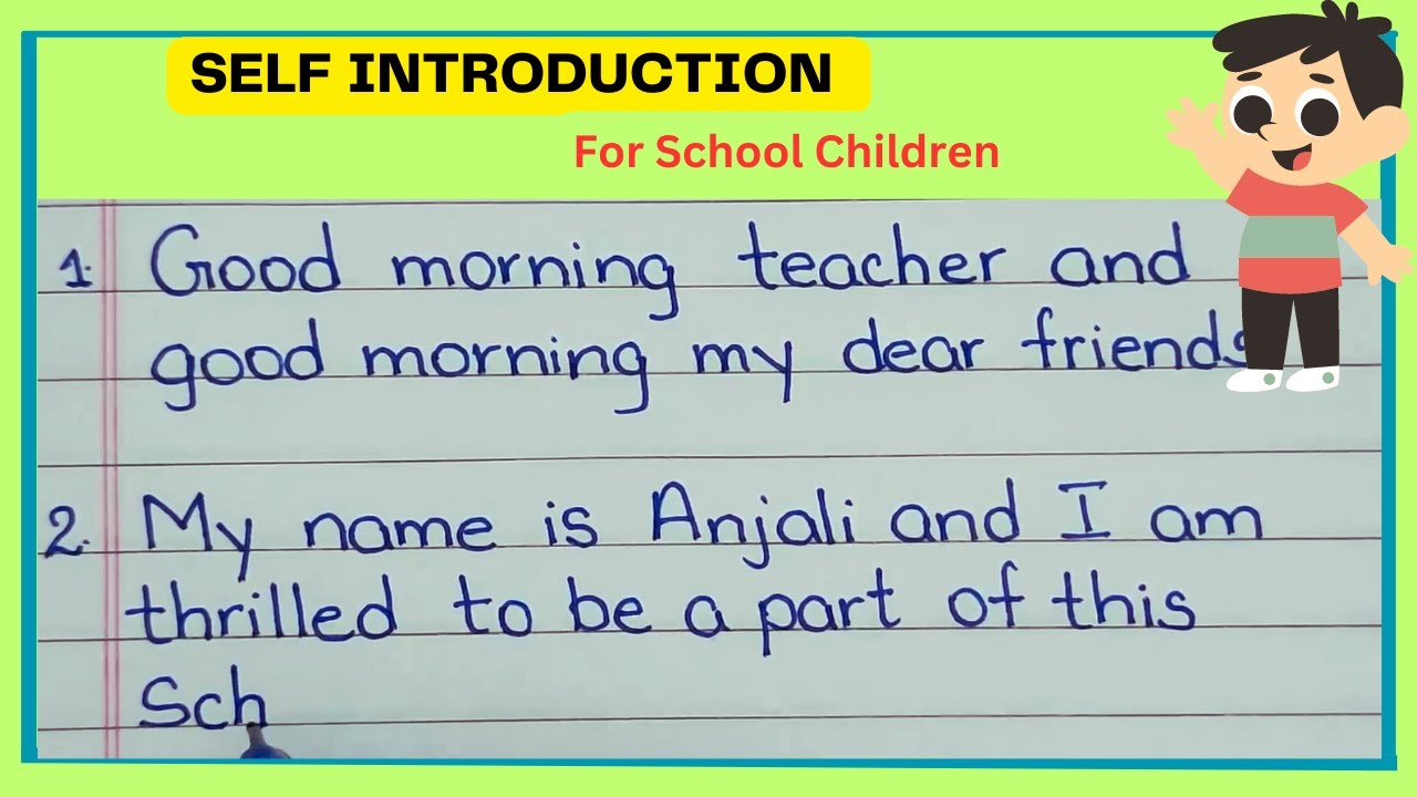 How to introduce in school !! for children !! #selfintroduction #school ...