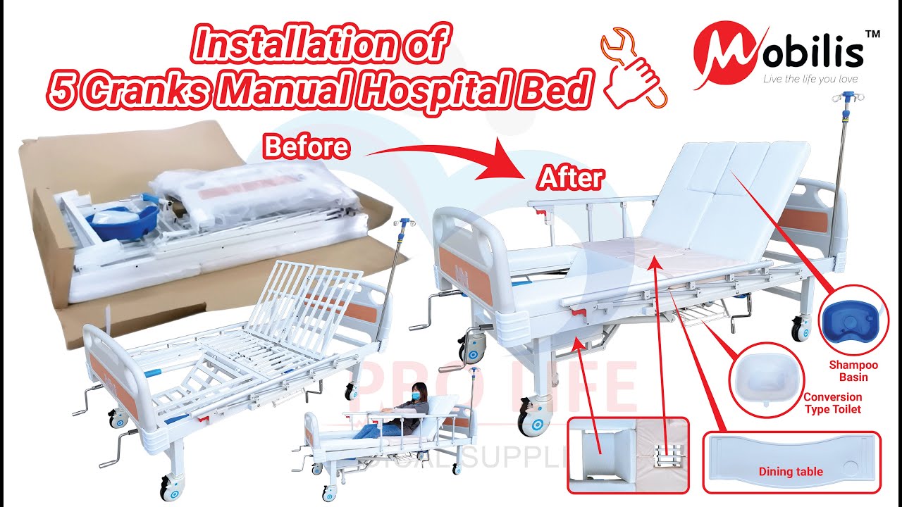Installation of 5 Functions Manual Hospital Bed Installation ...