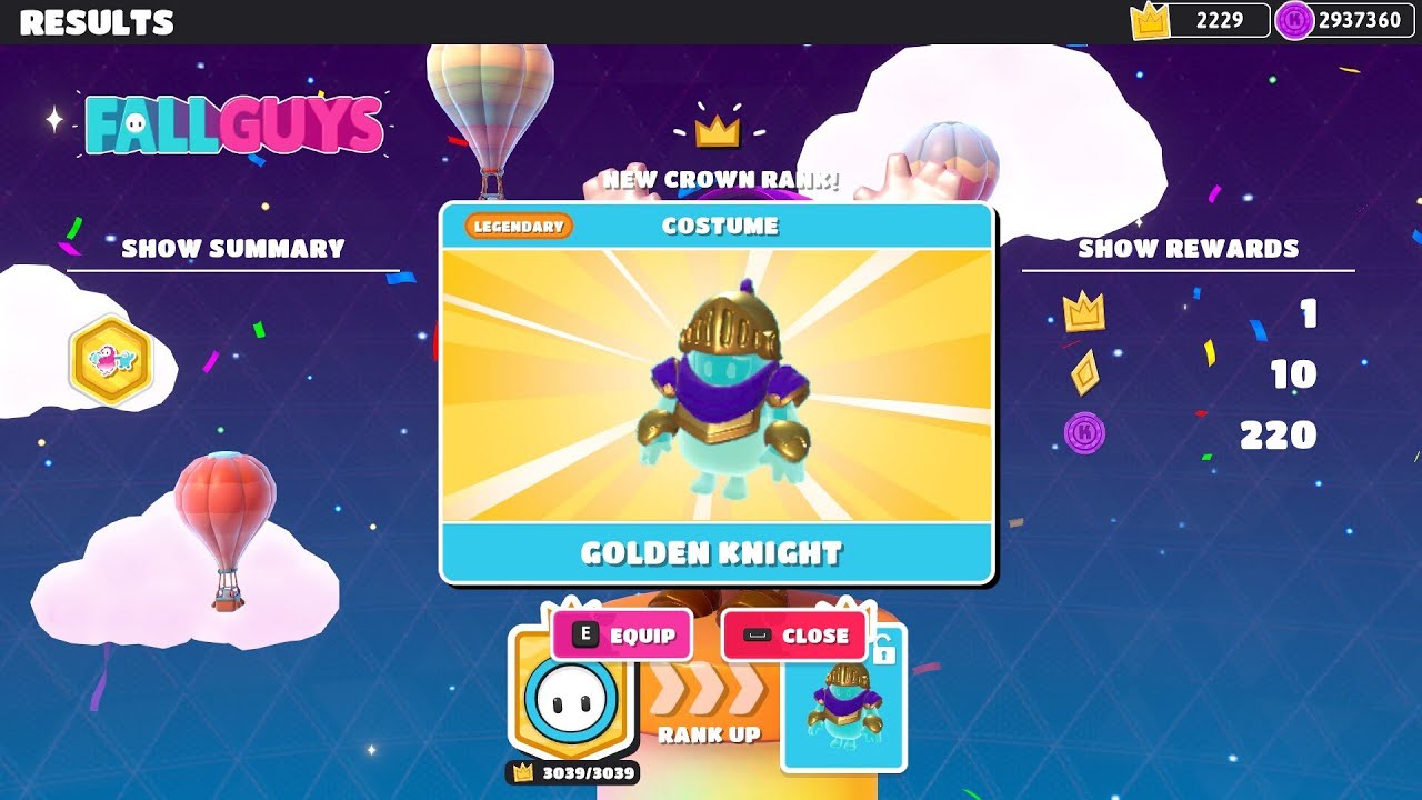 The journey ends [Fall Guys Crown Rank 50 Golden Knight Upper] - YouTube