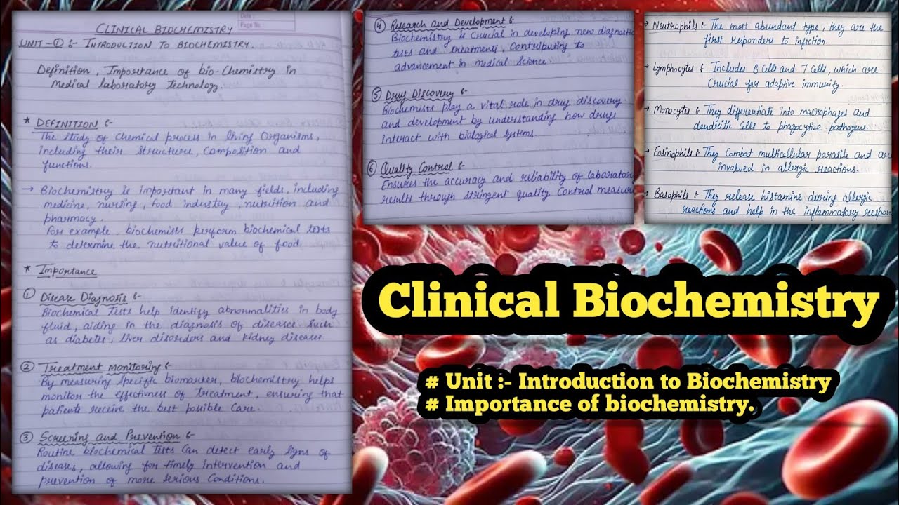 Clinical Biochemistry | Unit - 01 Introduction to Biochemistry ...