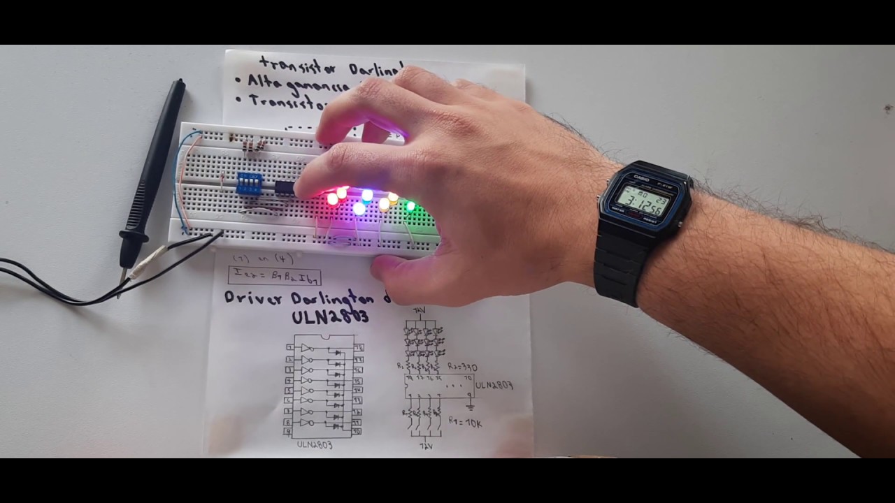 Transistor Darlington ULN2803 - YouTube