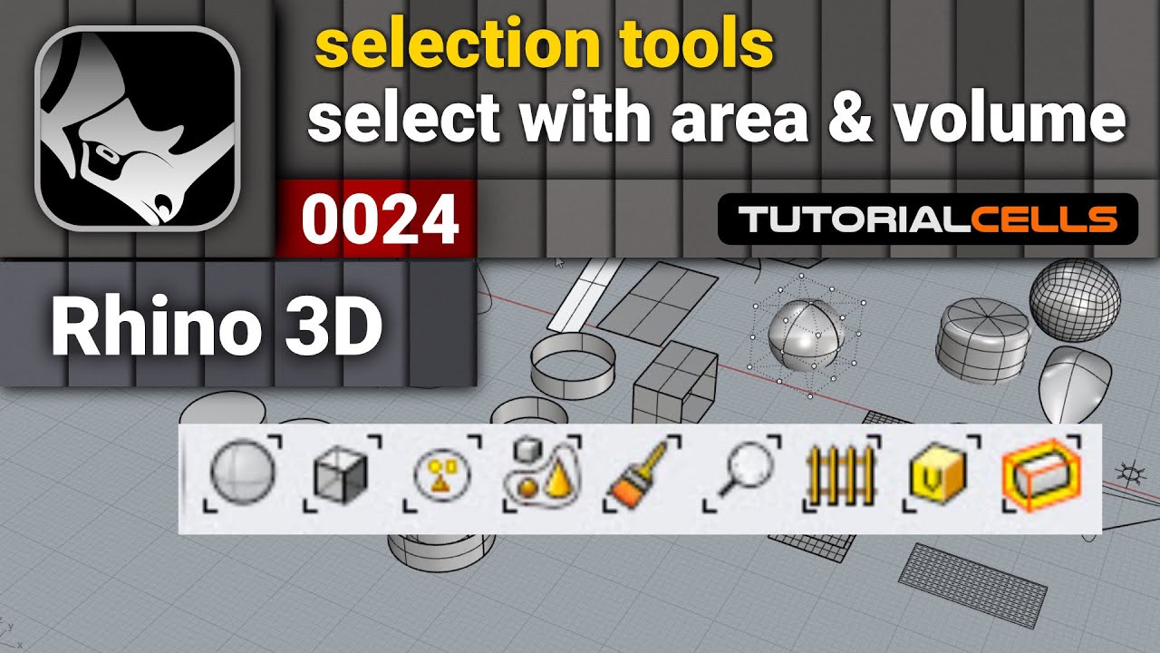 0024. selection with area and volume in rhino - YouTube