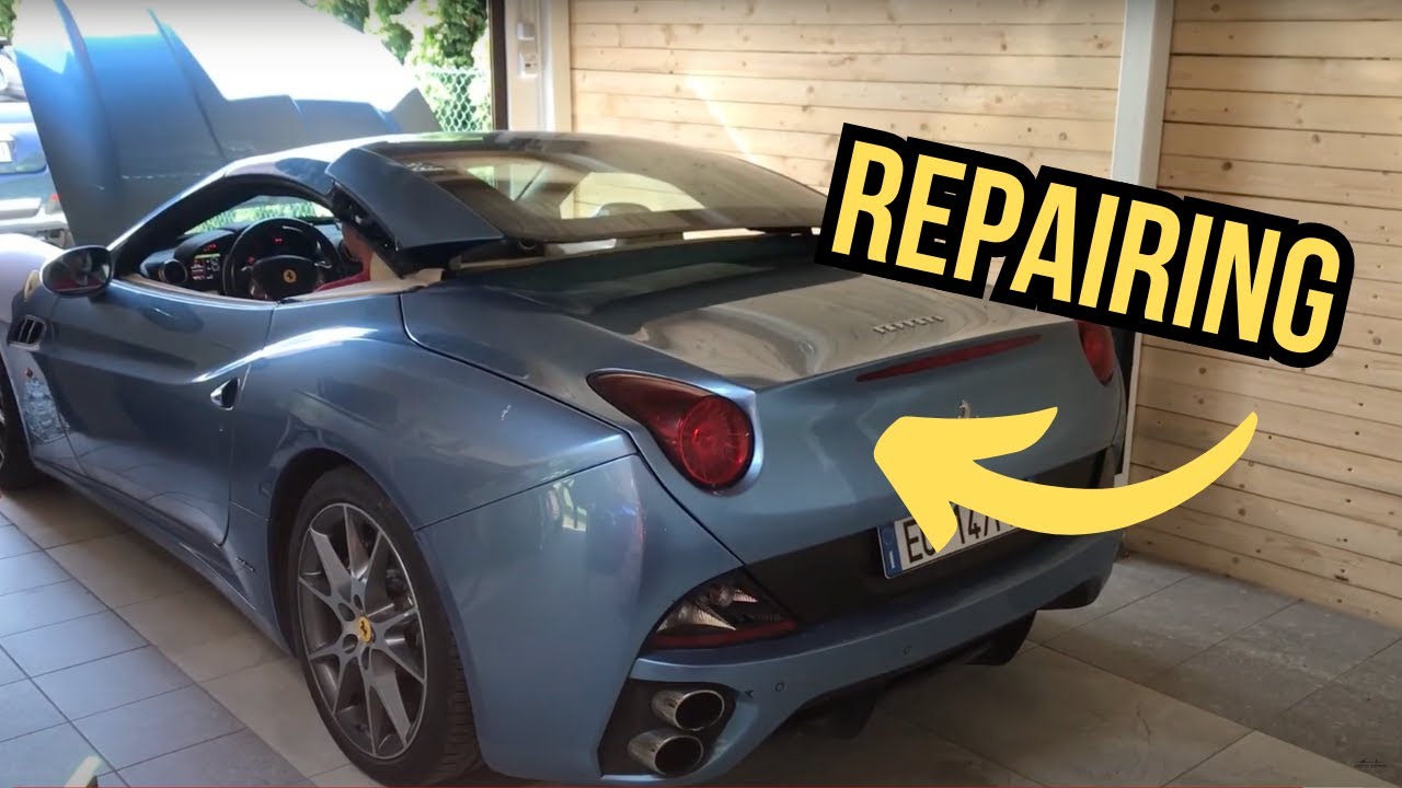 Ferrari California - serious roof repair, roof operation. - YouTube