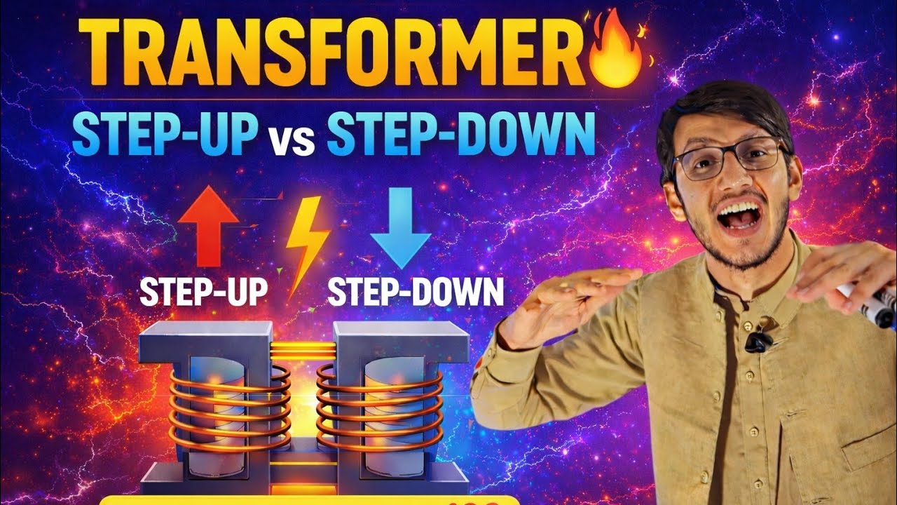 Transformer Explained Simply ⚡ | Step-Up & Step-Down | Class 12 Physics ...