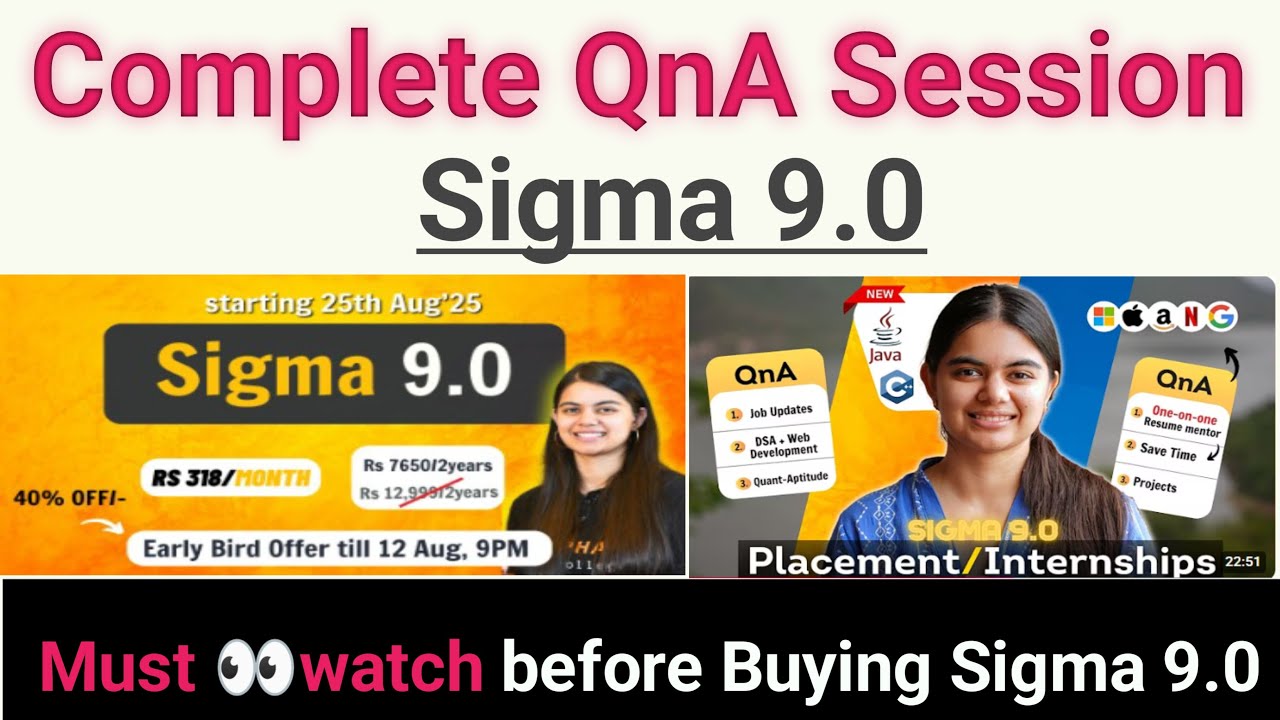 🚀Sigma 9.0 Complete QnA Session | Apna College |Complete Placement ...