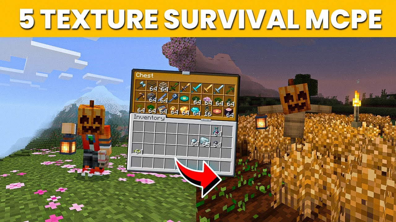5 TEXUTRE PACK MCPE TERBAIK BUAT MAIN SURVIVAL DI MINECRAFT 1.20/1.21 ...
