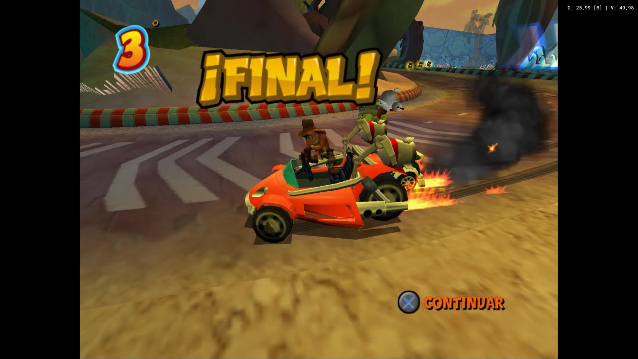 Crash Tag Team Racing (Español) de Playstation 2 (PS2) con el emulador ...