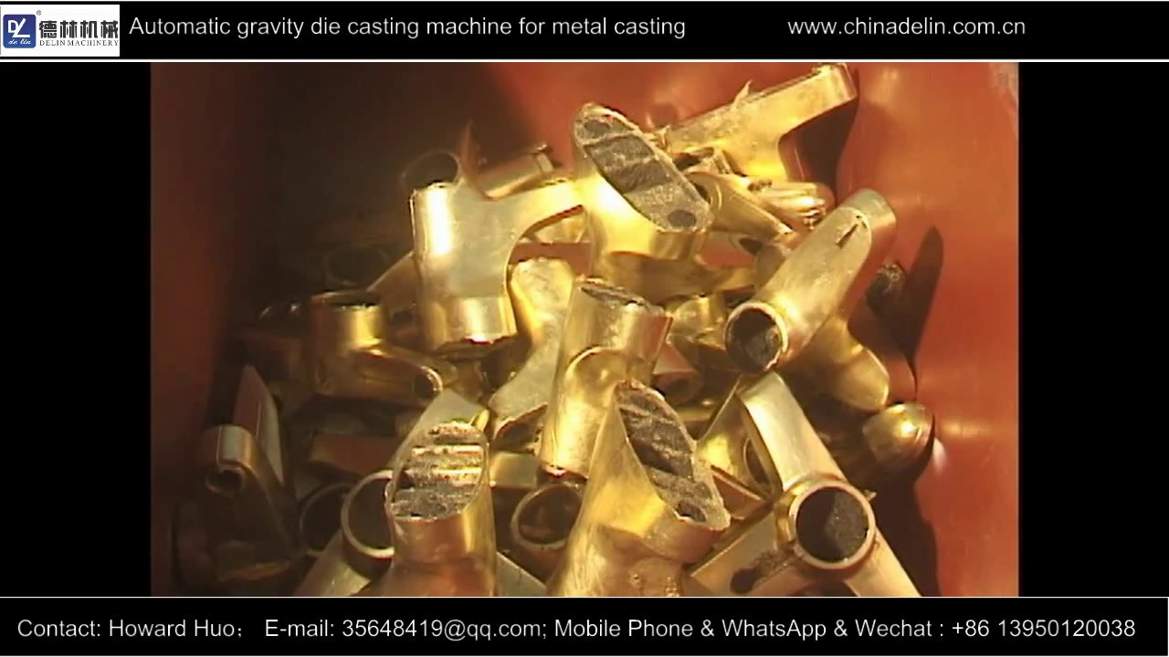 Gravity die casting machine for brass water faucet - YouTube