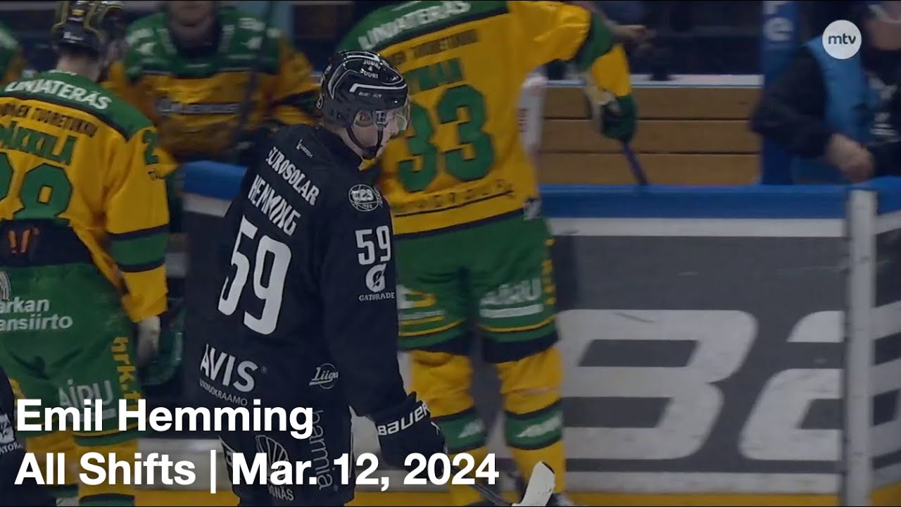 Emil Hemming (TPS59) | All Shifts | TPS vs. Ilves (Liiga) | 03 12 2024 ...