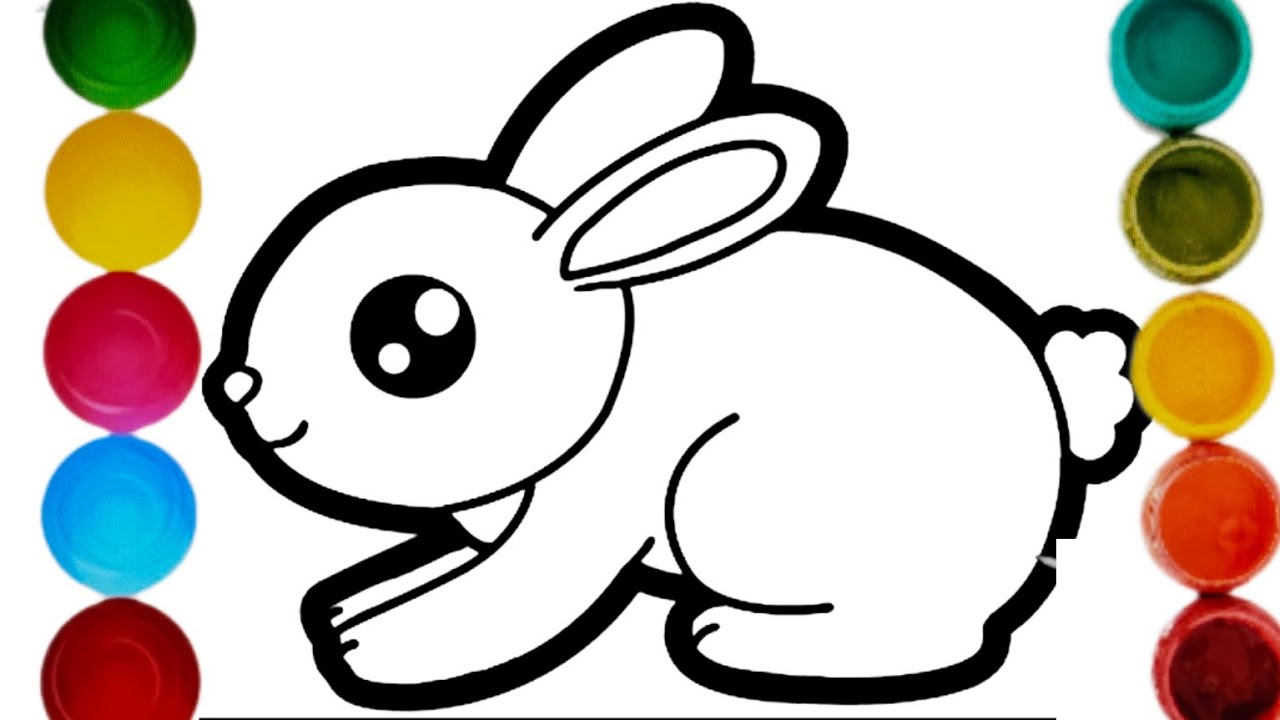 Beautiful Rabbit Drawing, Painting & Coloring For Kids and Toddlers ...