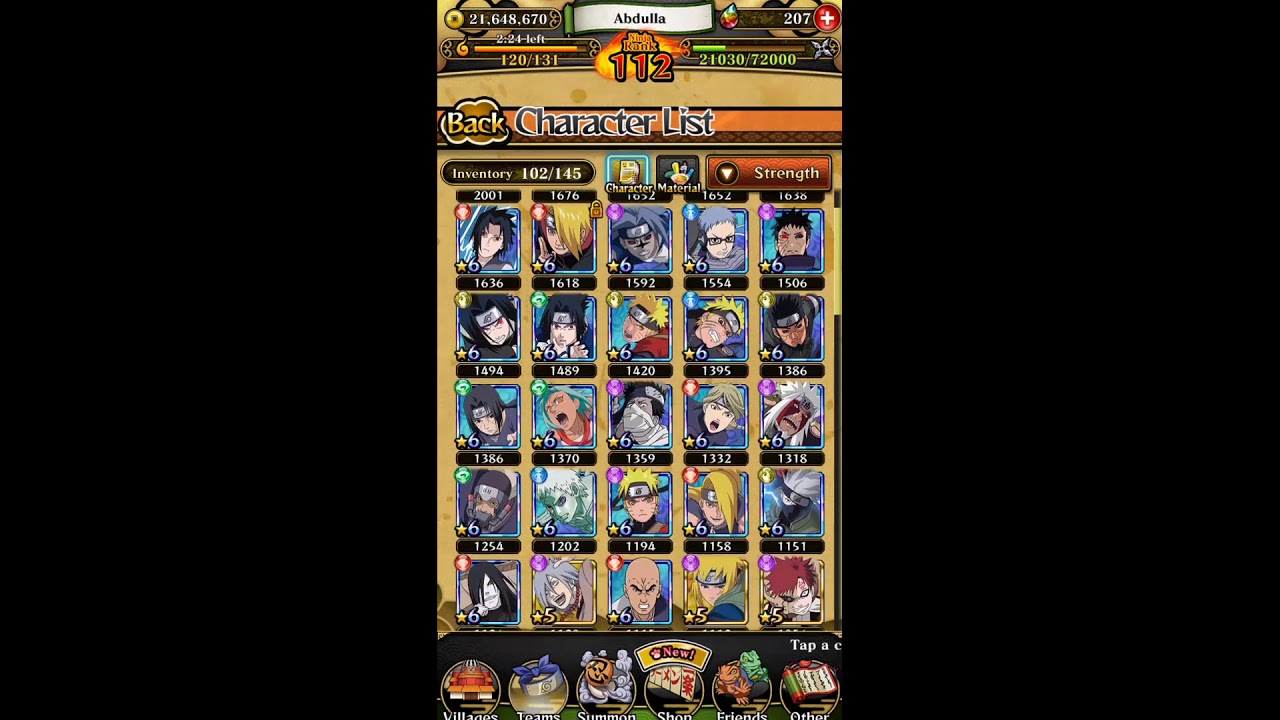 Naruto blazing all of my characters - YouTube