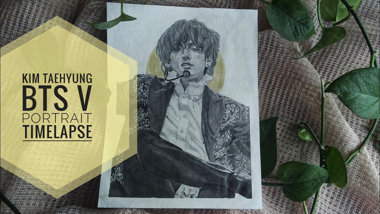BTS V (Kim Tae-hyung) Sketch Timelapse - YouTube