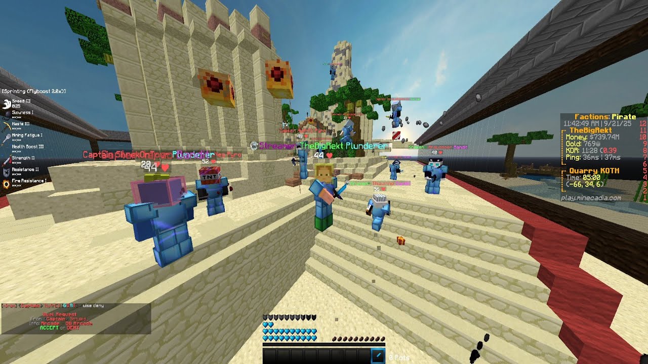 PVP IN MINECADIA FACTIONS - YouTube