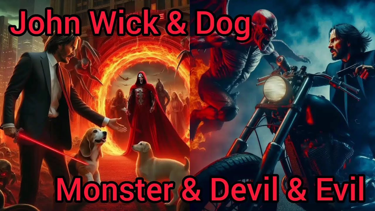 John Wick & Dogs VS Monster & Devil & Evil #viralvideo #dog #johnwick # ...