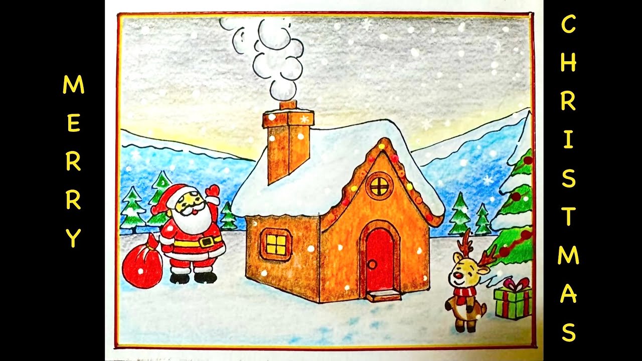 Christmas Drawing Easy Steps/ How to draw Santa Claus / Christmas Tree ...