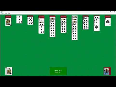 Spider Solitaire for Windows XP (2001) - 3rd Defeat - YouTube
