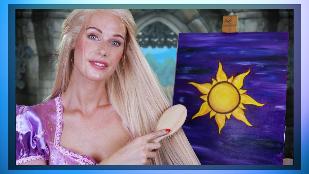 ASMR 🎨 PAINT WITH RAPUNZEL & HAIR BRUSH role play - YouTube