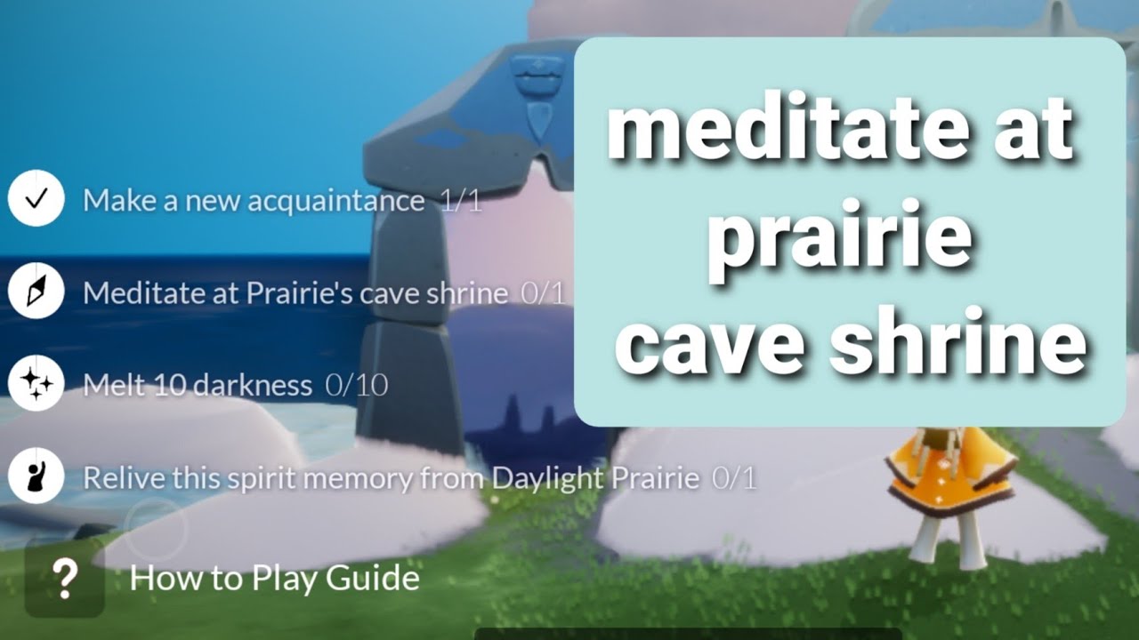Meditate at prairie's cave shrine sky |daily quest| - YouTube