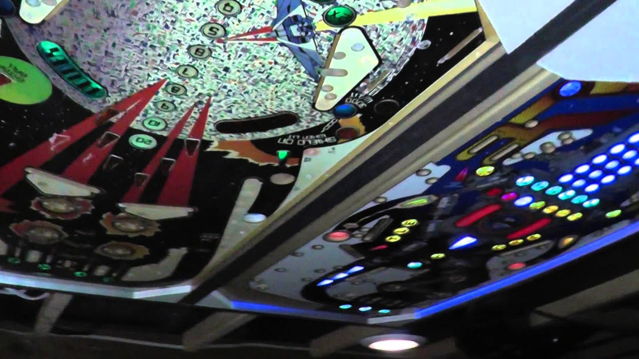 LED backlit ceiling mounted pinball playfields - YouTube