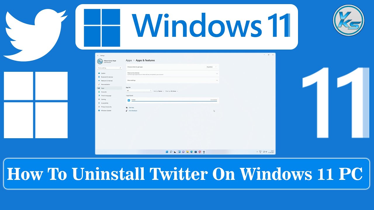 How To Uninstall Twitter On Windows 11 PC - YouTube
