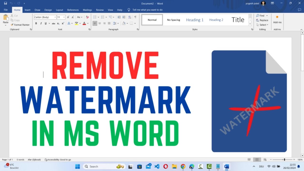 How to Remove Watermark in MS Word - YouTube