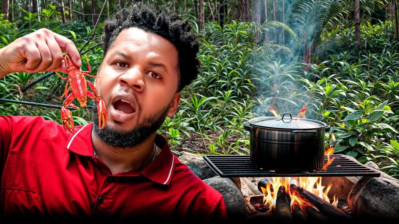 Cooking Crayfish in the Wild Like a Real Bushman - YouTube