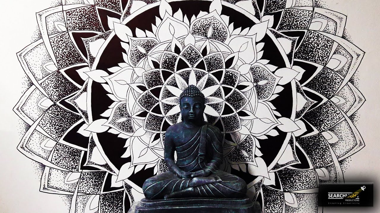 MANDALA Art - Real-time ( Buddha mandala | Dot work| බුද්ධ මන්ඩල සිතුවම ...