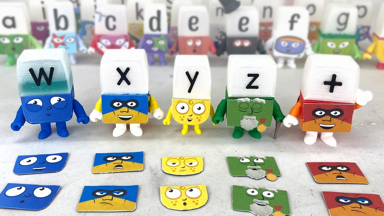 Alphablocks DIY Toys (W,X,Y,Z and Plusman) - DIY Magnetic Figures ...