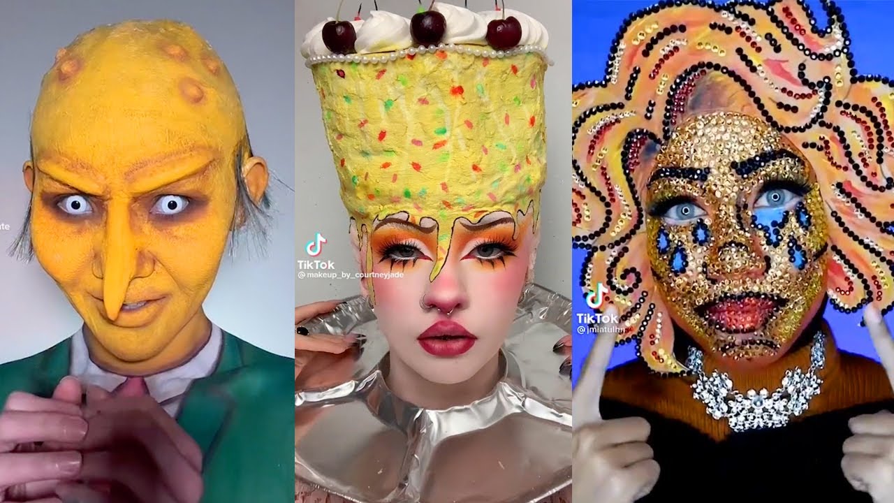 ASMR MAKEUP REMOVAL | SPECIAL EFFECTS MAKEUP(SFX) | SATISFYING 💚💛💜💙 ️ ...