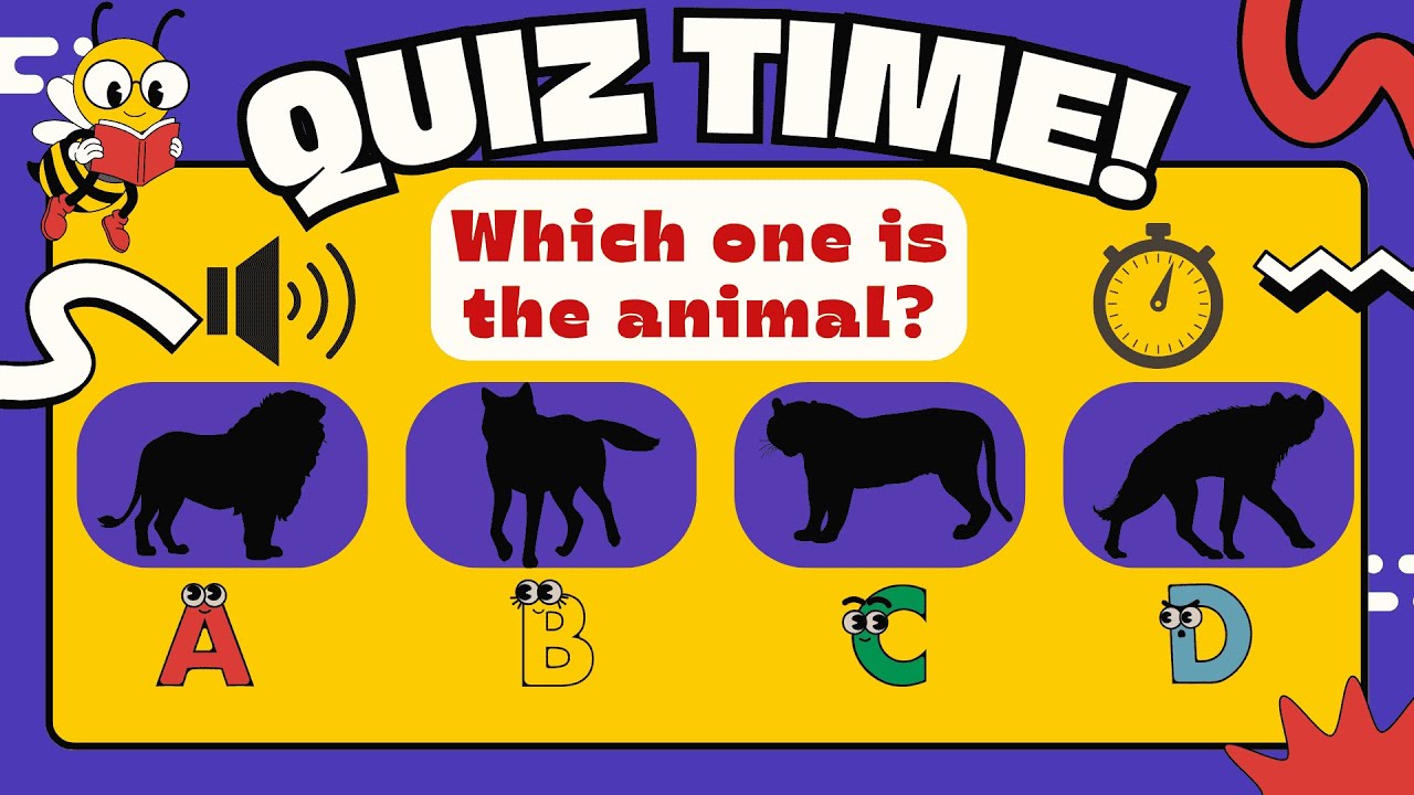 Quiz Time! Guess the animal by shadow, sound and timer Game for kids ...