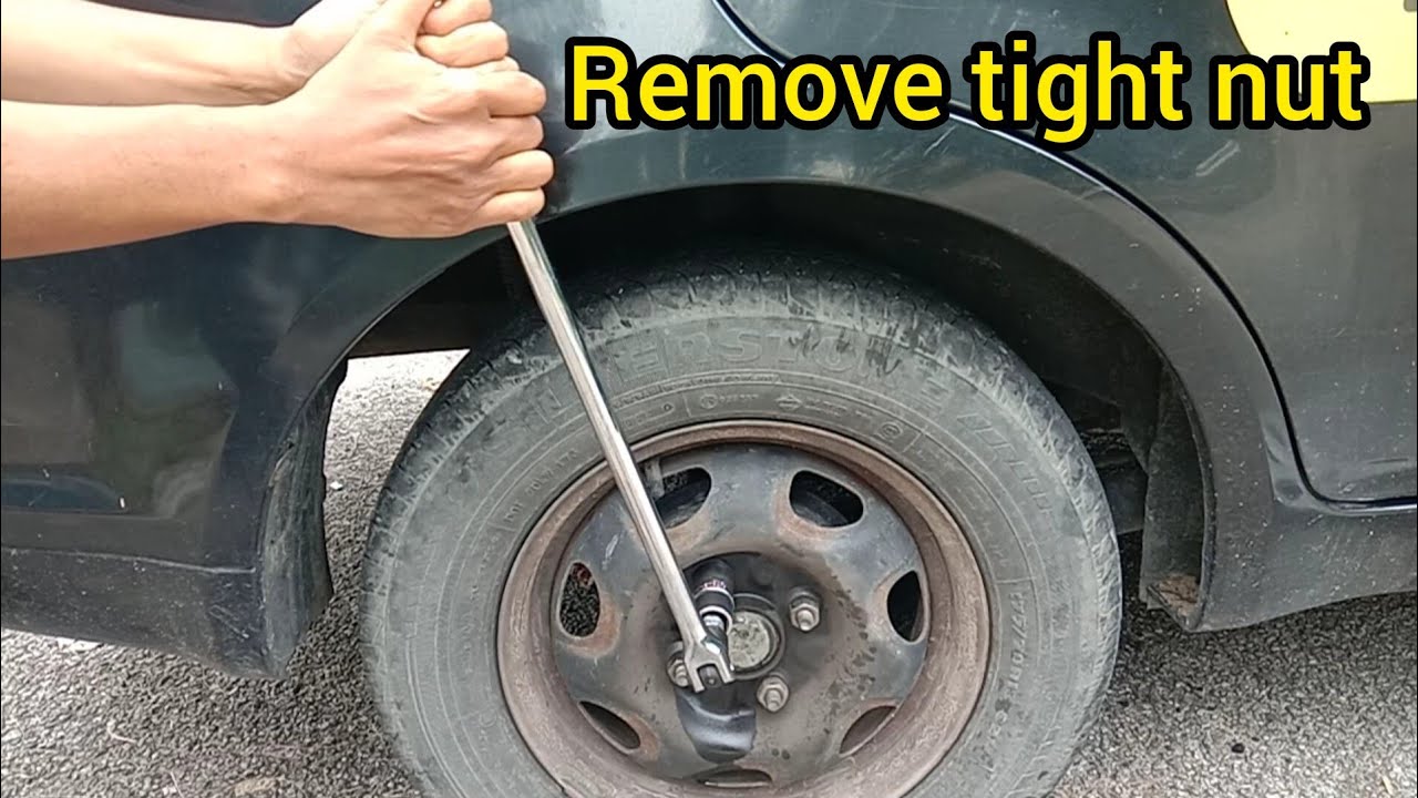 how to remove stuck tight lug nut or bolt - YouTube