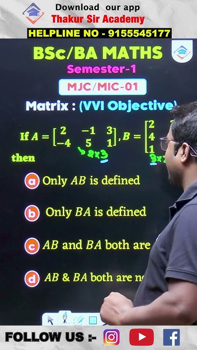 🔥Top VVI Matrix Questions | BSC/BA Maths Semester 1 – Must Know for Exam! - YouTube