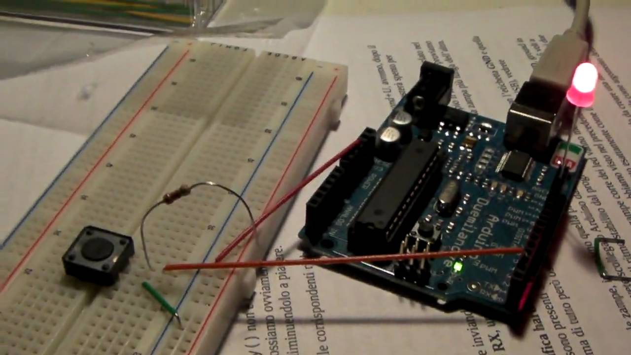 arduino led button pulsante ita - YouTube